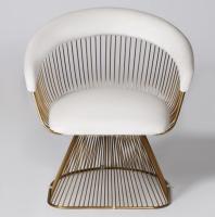 China White Velvet Fabric Living Room Couches With Polished Brass Metal Bas for sale