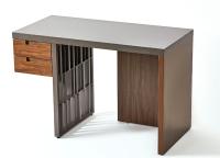 China Luxury HPL Laminate Metal Frame Hotel Writing Desk With 2 Drawers And Power for sale