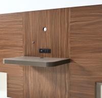 China Custom Made Hospitality Hotel Style Headboards Walnut HPL Queen Size With LED Lights for sale
