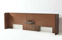 China Custom Made Hospitality Hotel Style Headboards Walnut HPL Queen Size With LED Lights for sale