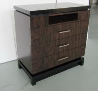 China JW Marriott Hotel 3 Drawer Modern Dresser Luxury Design Ebony Wood Veneer for sale