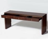 China Walnut Wood Veneer Writing Desk With Drawers For Modern Hotel Bedroom for sale