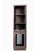 China Quarter Cut Oak Wood Veneer With Metal Mesh Side Panel Fridge Cabinet Dry Bar Unit for sale