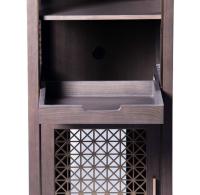 China Quarter Cut Oak Wood Veneer With Metal Mesh Side Panel Fridge Cabinet Dry Bar Unit for sale