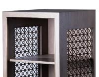 China Quarter Cut Oak Wood Veneer With Metal Mesh Side Panel Fridge Cabinet Dry Bar Unit for sale