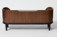 China Ritz Carlton Hotel Upholstered Bedroom Bench Walnut Wood Finish for sale