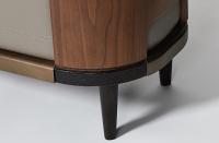 China Ritz Carlton Hotel Upholstered Bedroom Bench Walnut Wood Finish for sale