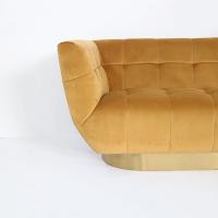 China Golden Velvet Button European Tufted Living Room Sofa for sale