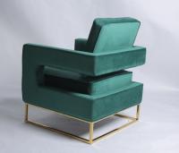 China Modern Gold Stainless Steel Legs Green Velvet Occasional Chair for sale
