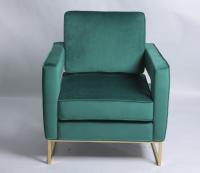 China Modern Gold Stainless Steel Legs Green Velvet Occasional Chair for sale