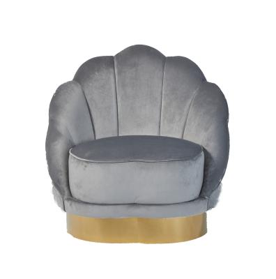 China American Velvet Fabric Scallop Shell Shaped Living Room Sofa for sale
