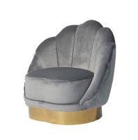 China American Velvet Fabric Scallop Shell Shaped Living Room Sofa for sale