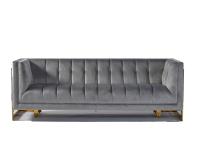 China Velvet Fabric Tufted Modern Living Room Sofa With Hallow Metal Legs for sale