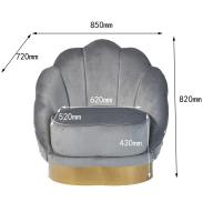 China American Velvet Fabric Scallop Shell Shaped Living Room Sofa for sale