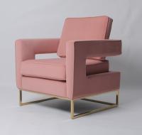 China Pink Velvet Living Room Leisure Arm Sofa Chair With Stainless Steel Legs for sale