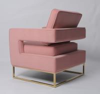 China Pink Velvet Living Room Leisure Arm Sofa Chair With Stainless Steel Legs for sale