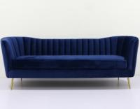 China Italian Style Velvet Living Room Fabric Sofas With Stainless Steel Legs for sale