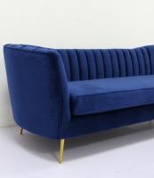 China Italian Style Velvet Living Room Fabric Sofas With Stainless Steel Legs for sale