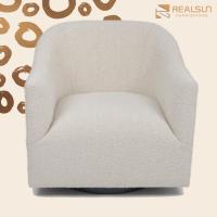China Modern Living Room Luxury Fabric Fluffy Single Beige Armchair for sale