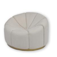 China Living Room Furniture Single Velvet Pumpkin Leisure Sofa With Metal Base for sale