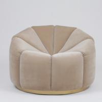 China Living Room Furniture Single Velvet Pumpkin Leisure Sofa With Metal Base for sale