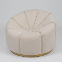China Living Room Furniture Single Velvet Pumpkin Leisure Sofa With Metal Base for sale