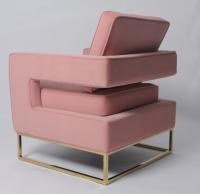 China Modern Living Room Furniture Velvet Pale Pink Sofa With Metal Frame for sale