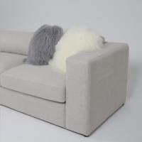 China Contemporary 3 Seater L Shape Fabric White Velvet Sectional Sofa for sale