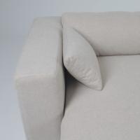China Contemporary 3 Seater L Shape Fabric White Velvet Sectional Sofa for sale
