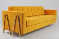 China Modern Living Room Velvet Fabric Sofa Couch 2240x960x820mm for sale