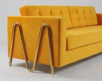 China Modern Living Room Velvet Fabric Sofa Couch 2240x960x820mm for sale