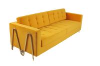 China Modern Living Room Velvet Fabric Sofa Couch 2240x960x820mm for sale