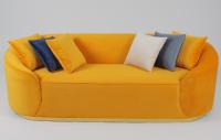 China Living Room Fabric Velvet Sofa With Metal Base for sale