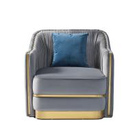 China Single Contemporary Living Room Sofa With Gold Stainless Steel Base for sale