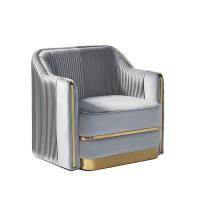 China Single Contemporary Living Room Sofa With Gold Stainless Steel Base for sale
