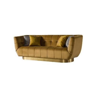 China W 210cm Gold Base Comfortable Living Room Sofa for sale