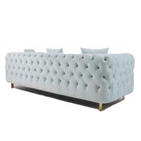 China Velvet Fabric 3 Seater Button Texture Living Room Sofa for sale