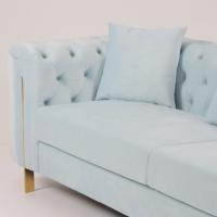 China Velvet Fabric 3 Seater Button Texture Living Room Sofa for sale