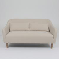 China Classic ODM Linen 2 Seater Sofa With Wooden Leg for sale