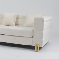 China 3 Seater 70cm Velvet Tufted Sofa With Slim Metal Leg for sale
