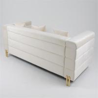 China 3 Seater 70cm Velvet Tufted Sofa With Slim Metal Leg for sale