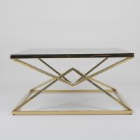 China Overlapping Triangles 0.5cbm Metal Frame Coffee Table With Clean Glass for sale