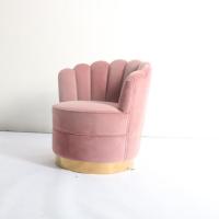 China Modern Flower Shape W76cm Velvet Fabric Sofa With Gold SS Base for sale