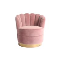 China Modern Flower Shape W76cm Velvet Fabric Sofa With Gold SS Base for sale