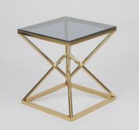 China 50x50cm Modern 0.47cbm Stainless Steel And Glass Coffee Table for sale