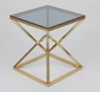 China 50x50cm Modern 0.47cbm Stainless Steel And Glass Coffee Table for sale