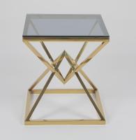 China 50x50cm Modern 0.47cbm Stainless Steel And Glass Coffee Table for sale