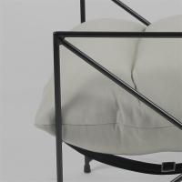 China Wrought Iron Leisure Lazy ODM Single Fabric Sofa With Down Filling for sale