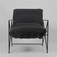 China Wrought Iron Leisure Lazy ODM Single Fabric Sofa With Down Filling for sale