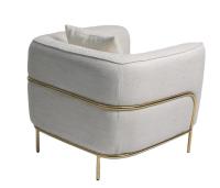 China fabric 89*85*90CM Upholstered Lounge Chair With Gold Stainless Steel for sale